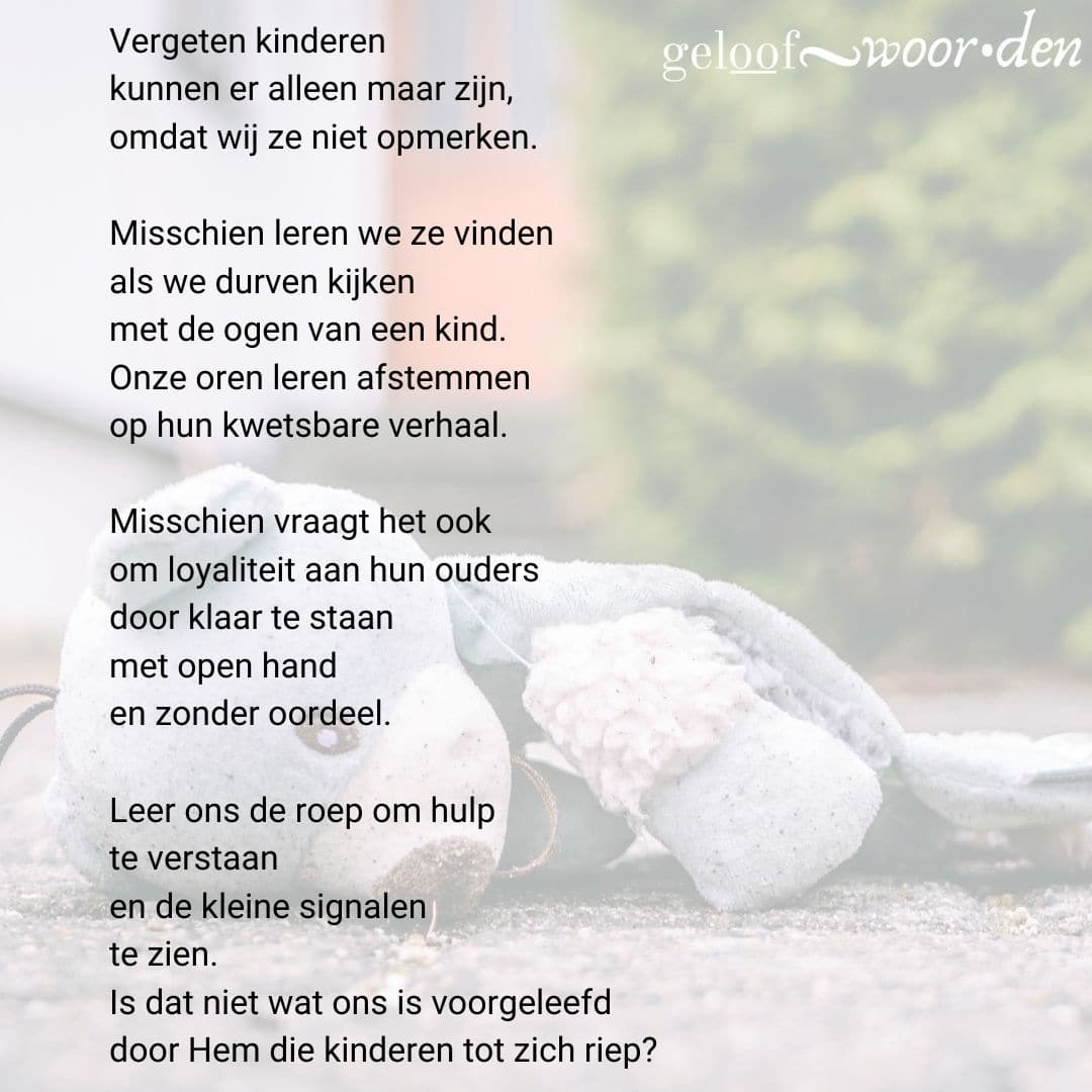 Gebed bij de week van het vergeten kind - Geloofswoorden